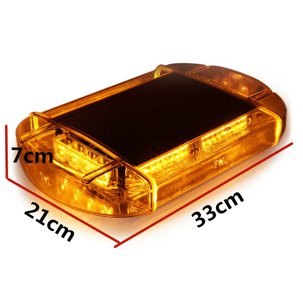 Amber/Yellow 24 LED Strobe Light Bar Magnetic Flashing Emergency Warni